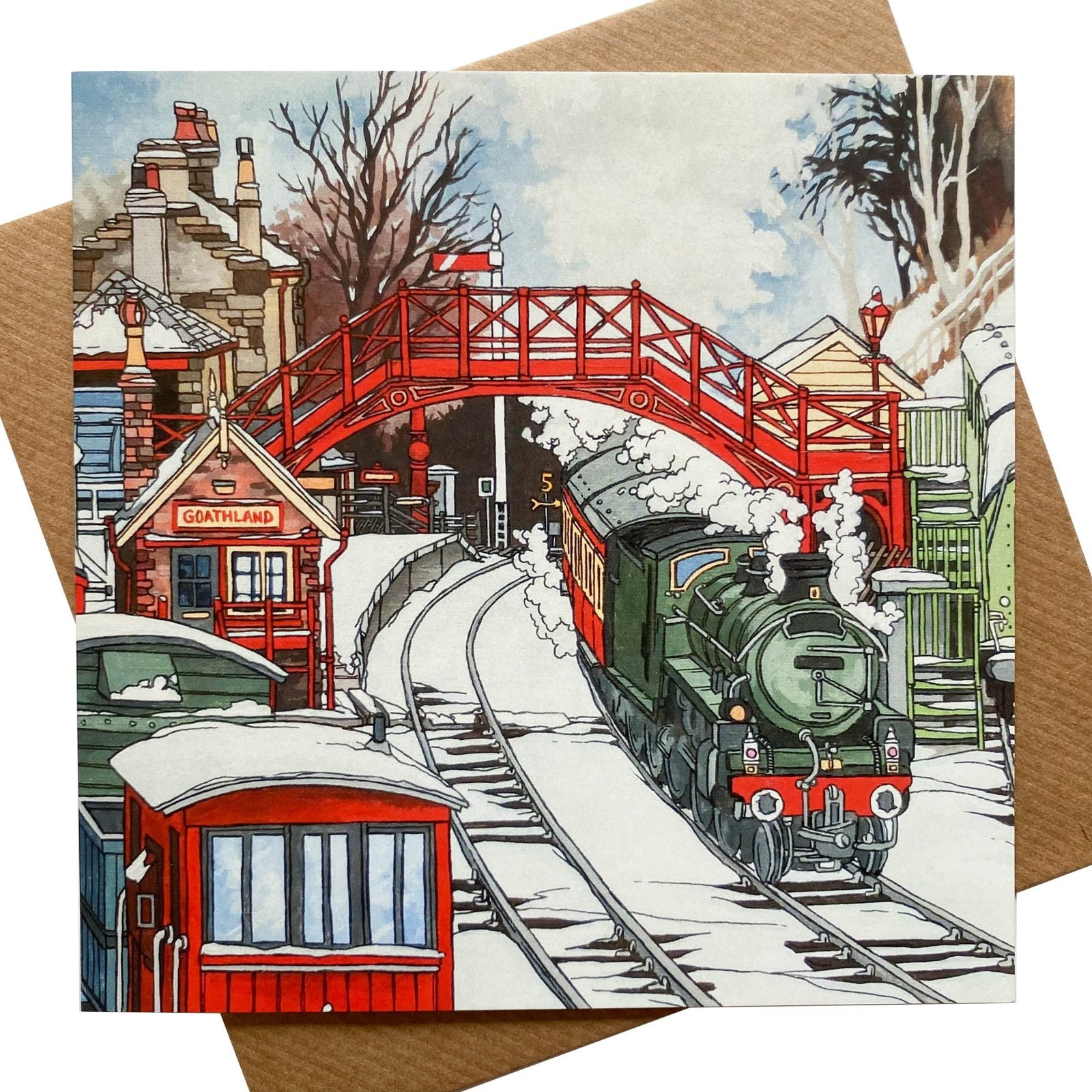 Goathland Steam Engine Greeting Card - Illustration by Jonathan ...