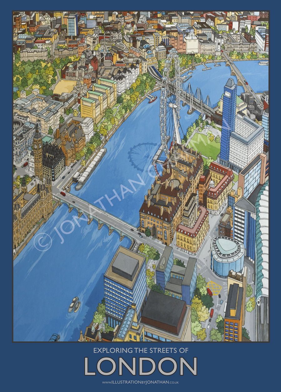 Explore London Poster - Illustration by Jonathan Chapman Illustration ...