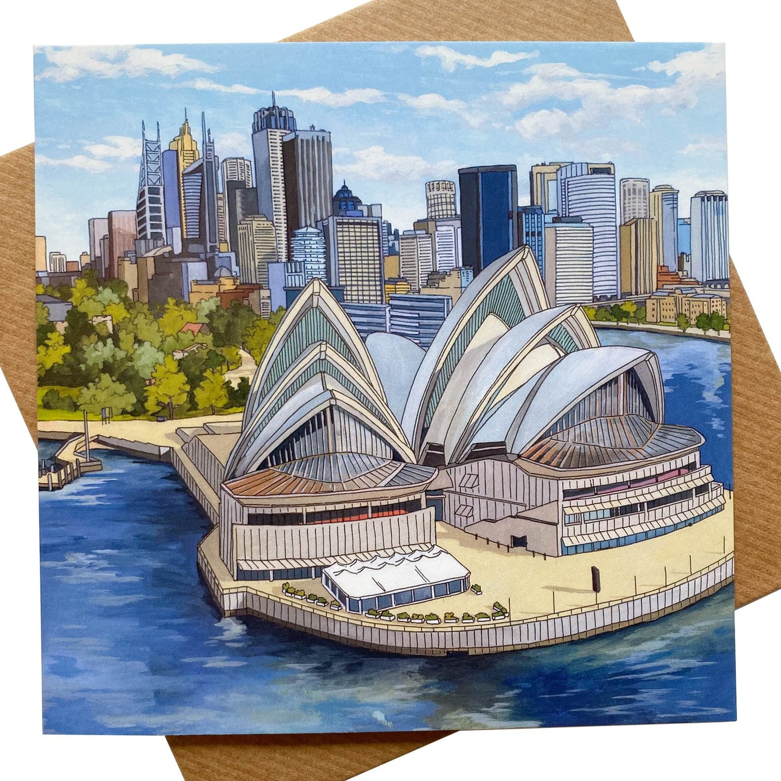 Sydney Opera House Greeting Card - Illustration by Jonathan Chapman ...
