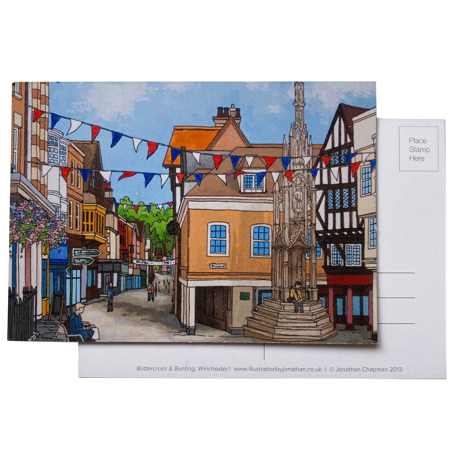 Buttercross & Bunting Postcard - Illustration by Jonathan Illustration ...