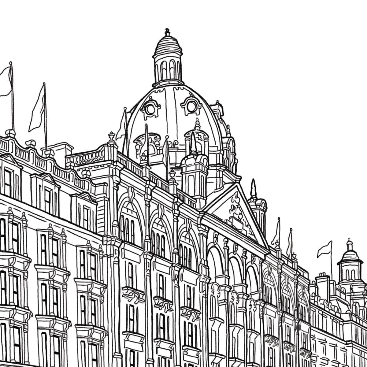 Harrods Illustration by Jonathan Chapman Illustration by Jonathan Chapman