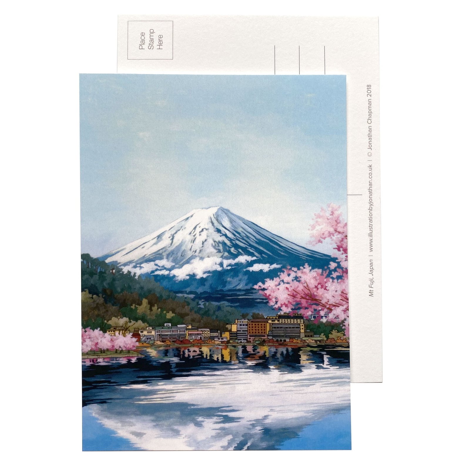 Mt Fuji, Japan Postcard - Illustration by Jonathan Chapman Illustration ...